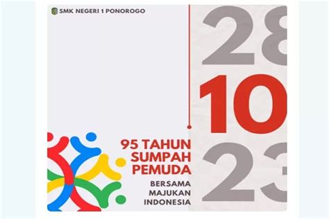 15 LINK Twibbon Ucapan Hari Sumpah Pemuda 28 Oktober 2023 Menarik Dan