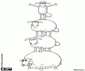 La oveja Shaun en lo más alto para colorear pintar e imprimir