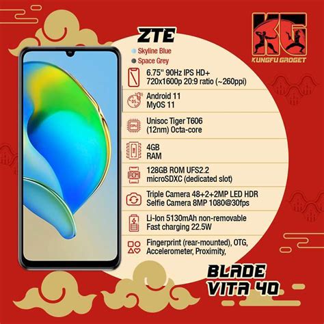 Promo ZTE Blade V40 Vita 4 128 RAM 4GB ROM 128GB Garansi Resmi