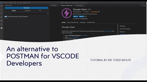 vscode tutorial using thunder client an alternative to postman for developers youtube