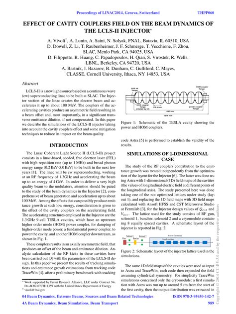 pdf effect of cavity couplers field on the beam dynamics of the lcls ii injector