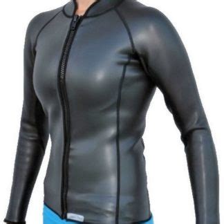 Womens 1 5mm Wetsuit Jacket Full Front Zipper Long Sleeve Liquid Peace
