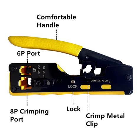 RJ45 Crimp Tool Pass Through Ethernet Crimper CAT6 Cat5e