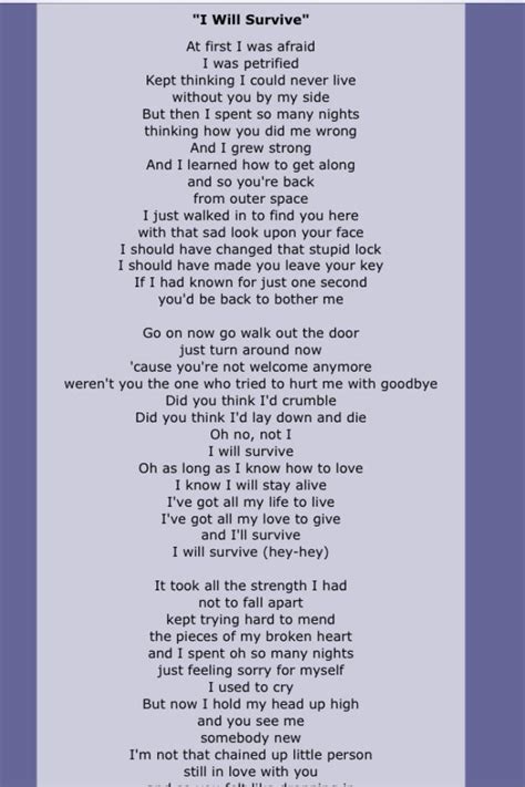 I Will Survive By Gloria Gaynor