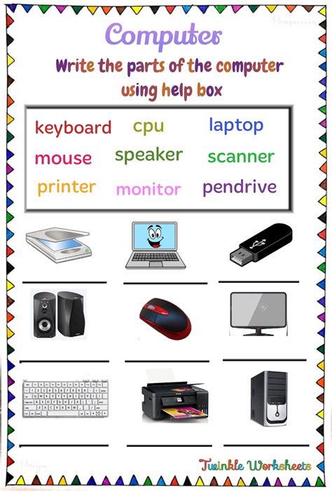 Computer Basic Worksheet For Class