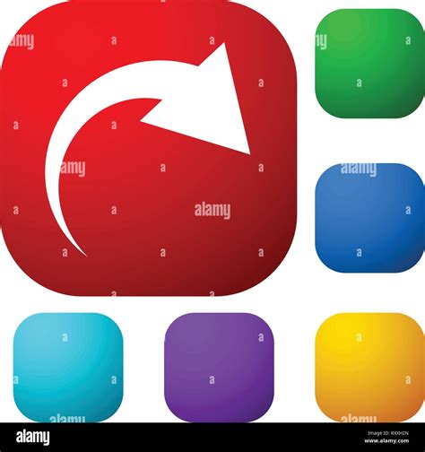 Icon With Curved Arrow Fold Twist Rotate Concept Icon Stock Vector