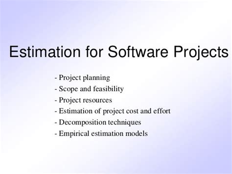 software estimation