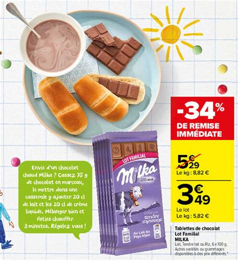 Promo Tablettes De Chocolat Lot Familial Milka Chez Carrefour Market