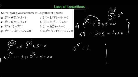 solving equations using logarithms p2 youtube