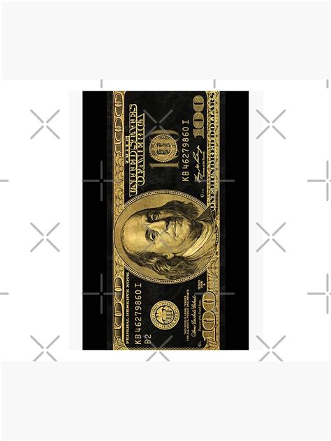 100 Dollar Bill Black Gold Sticker For Sale By Kueserabi19 Redbubble