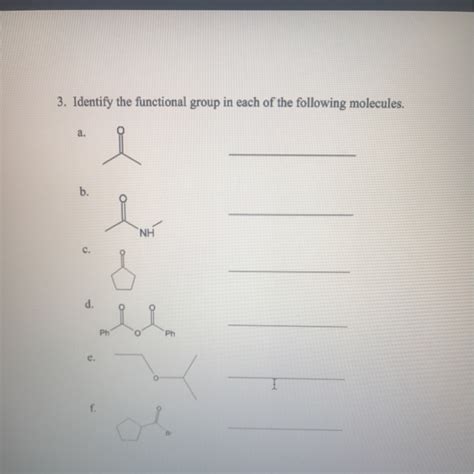 Solved Identify The Functional Group In Each Of The Chegg