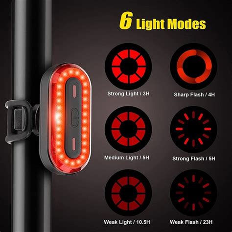 LED Arka Bisiklet Işık 6 Aydınlatma Modu USB Şarj Edilebilir Fiyatı