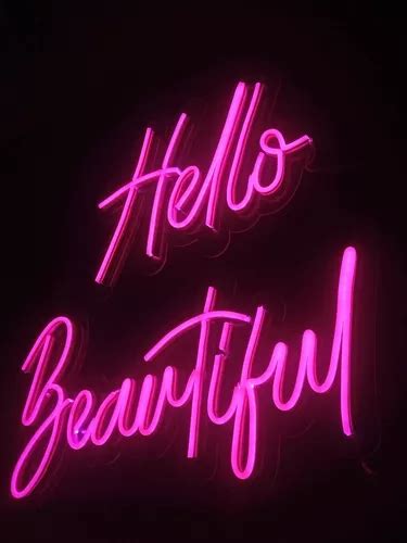 Letrero Led Ne N Luminoso Hello Beautiful Piezas Meses Sin Intereses