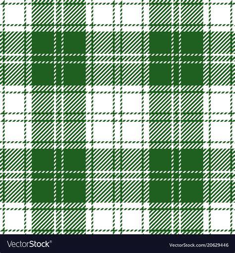 Green And White Tartan Plaid Seamless Pattern Vector Image