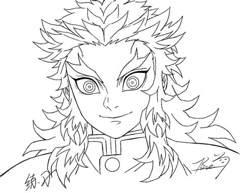 Kyojuro Rengoku Para Colorear y Pintar Imágenes Para Dibujar Gratis