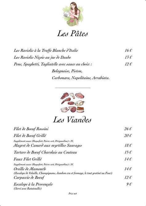 Menu at Le Bouchon Provençal restaurant Villeneuve Loubet 44 Rte du