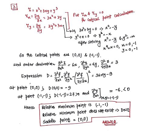 [solved] 3 find all the local maxima local minima and saddle points course hero