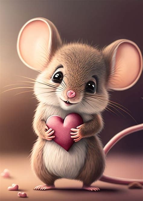 A Mouse Holding A Heart In Its Paws
