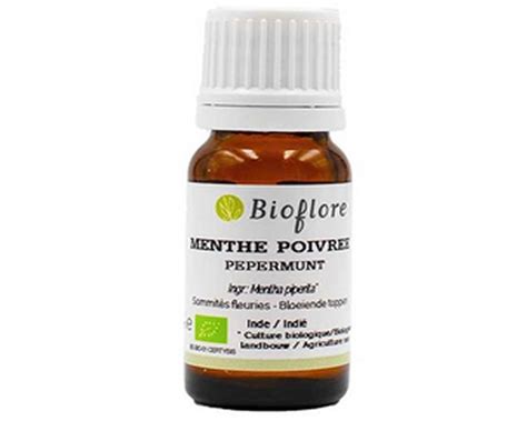 Huile essentielle Menthe poivrée Mentha piperita BIO Bioflore 10 ml