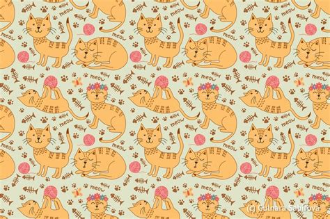 Cat Clipart And Digital Paper Set Png Vector Eps Cute Cats Etsy