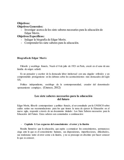 Los Siete Saberes De Edgar Morin PDF