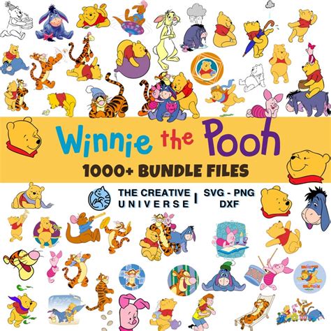 Winnie The Pooh Svg Bundle PNG Svg Cricut Silhouette Svg Files