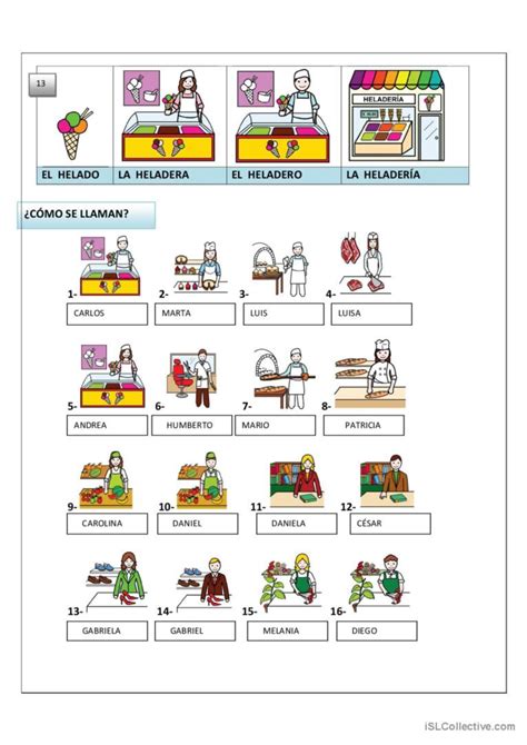 LAS PROFESIONES Español ELE hojas de trabajo pdf doc