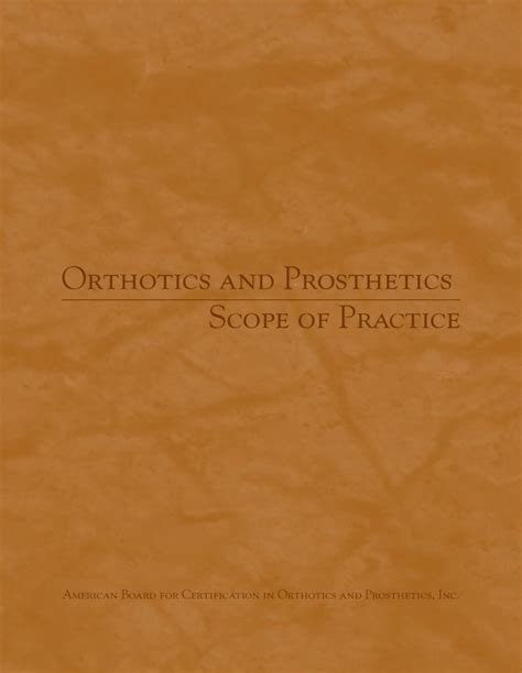 Pdf Orthotics And Prosthetics Scope Of Practice Welcome Pdf