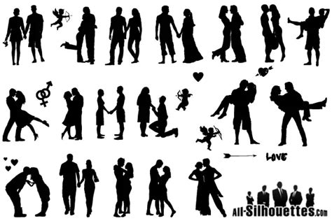 Romantic Love Couple Silhouette Vector Free