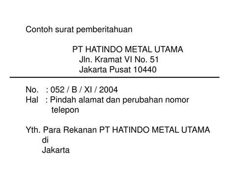 Detail Contoh Surat Pemberitahuan Perubahan Nomor Telepon Koleksi Nomer 10