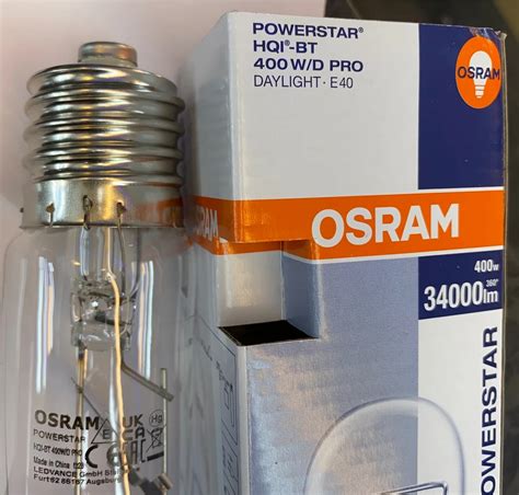 OSRAM POWERSTAR HQI BT 400W D PRO DAYLIGHT E40 METAL HALIDE TUBULAR At