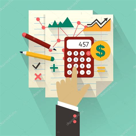 Diseño plano Concepto de negocio con mano Infografía contable