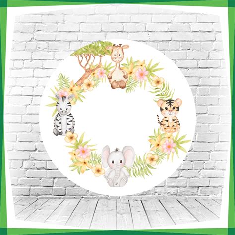 Painel Redondo Safari Aquarela Shopee Brasil