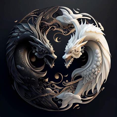 Premium Photo Ying Yang Symbol Dragon Wallpaper