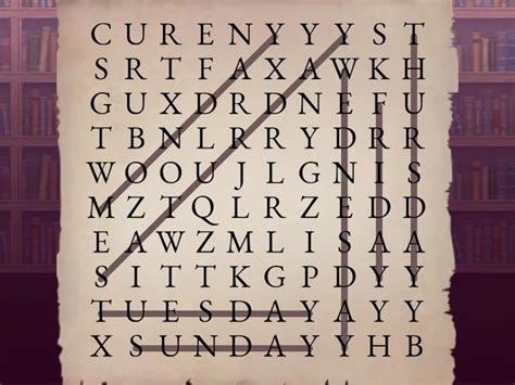 Days Of The Week Wordsearch