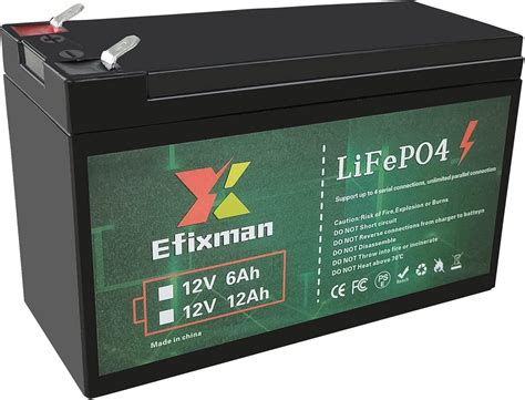 LiFePO4 Batería de ciclo profundo de 12 V y 12 Ah BMS integrada de