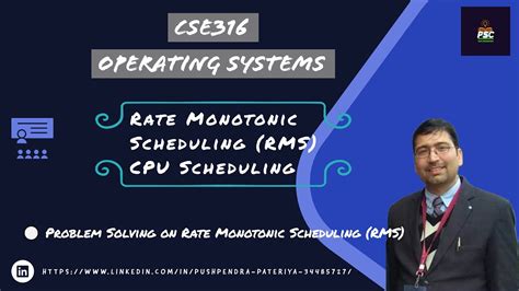 Lecture 18 Real Time Scheduling Algorithms Rate Monotonic Scheduling