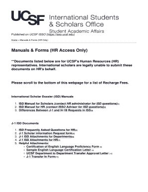Fillable Online Isso Ucsf Manuals Forms HR Access Only Fax Email