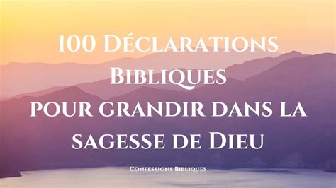 100 Déclarations Bibliques Pour Grandir Dans La Sagesse L intelligence