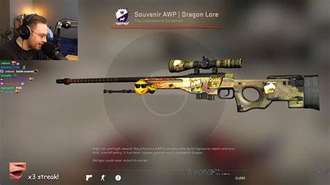 Ohnepixel Buys A Souvenir Awp Dragon Lore In Cs Go Youtube