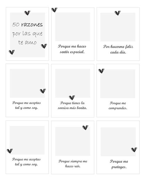 Plantilla 50 Razones Por Las Que Te Amo Page 1