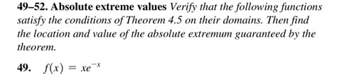 solved 49 52 absolute extreme values verify that the