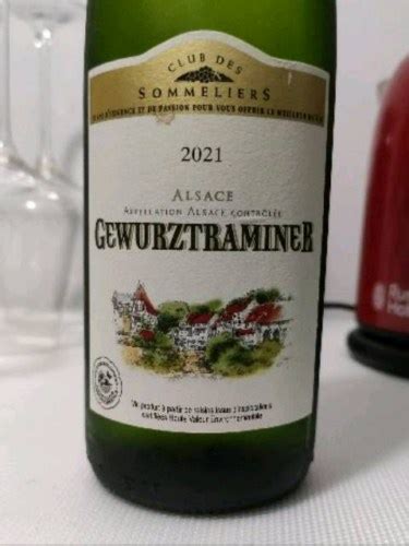 Club Des Sommeliers Alsace Gewurztraminer Vivino Canada