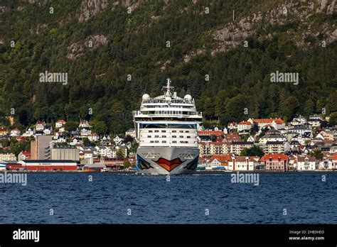 Cruise Ship Aidamar At Byfjorden Departing From The Port Of Bergen