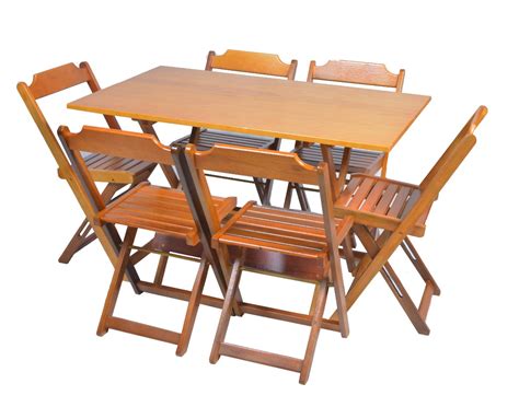 Conjunto De Mesa 120x70 E 6 Cadeiras Dobráveis Bar R 425 99 em