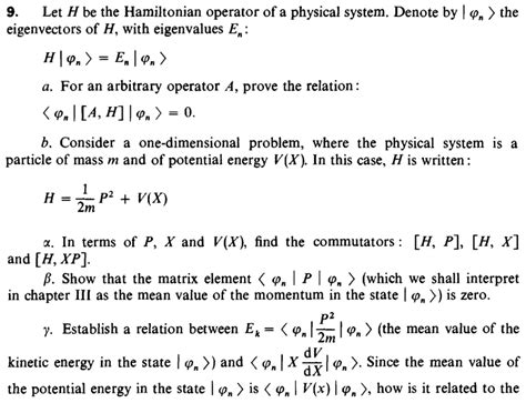solved 9 let h be the hamiltonian operator of a physical