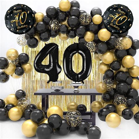 ŚCIANKA ZESTAW DEKORACJI BALONÓW BALONY NA 40 URODZINY 78SZT