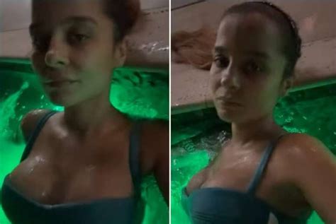Solteira Maiara Esbanja Sensualidade Em Piscina Misteriosa Cheia De Luzes