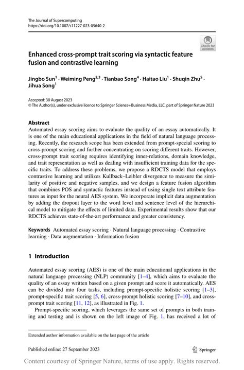enhanced cross prompt trait scoring via syntactic feature fusion and contrastive learning