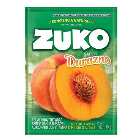 Refresco En Polvo Sabor Durazno Zuko 13 G Supermarket 23 Es Una